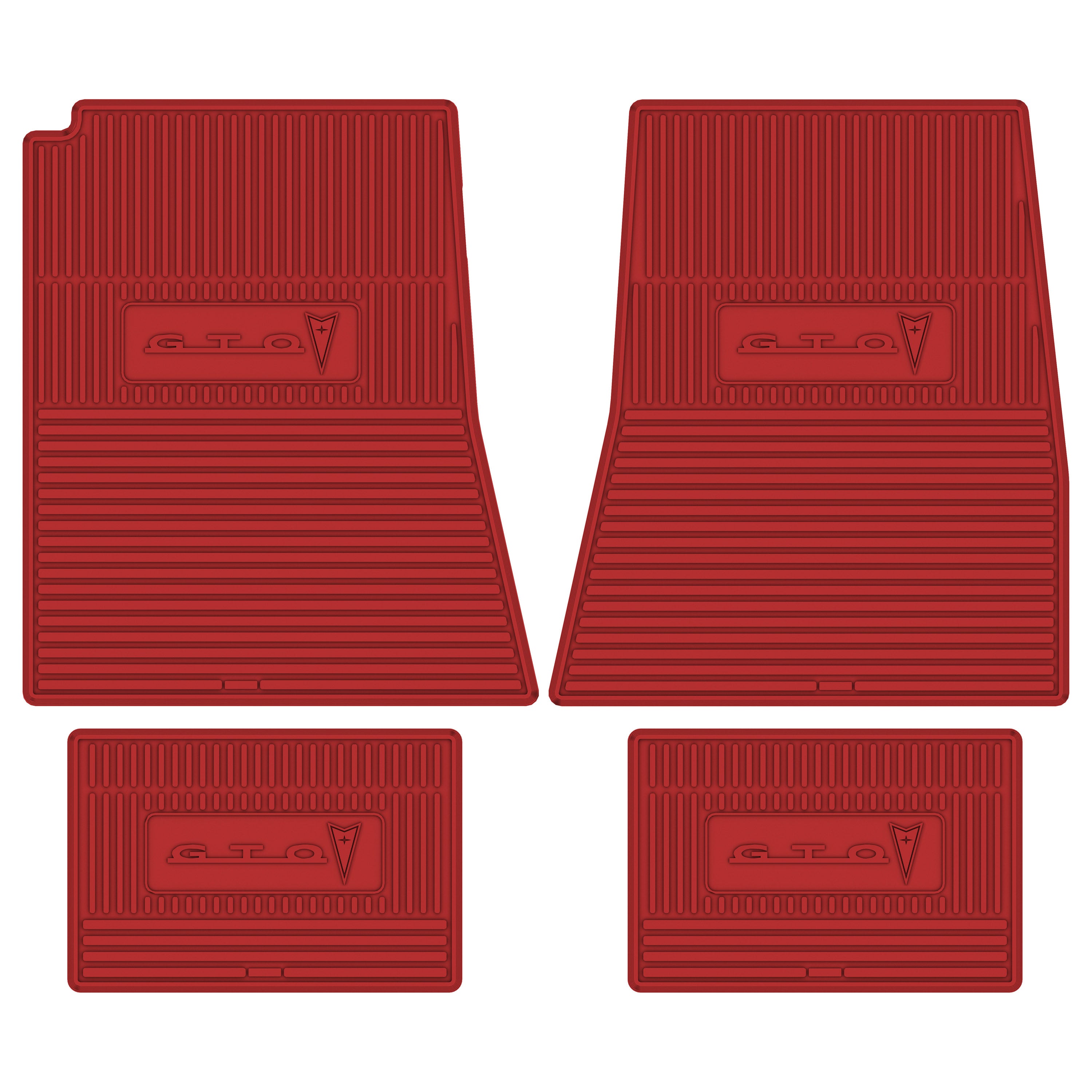 1966-1967 Pontiac 'GTO' Bright Red Floor Mats - Legendary Auto Interiors – Legendary Auto Interiors