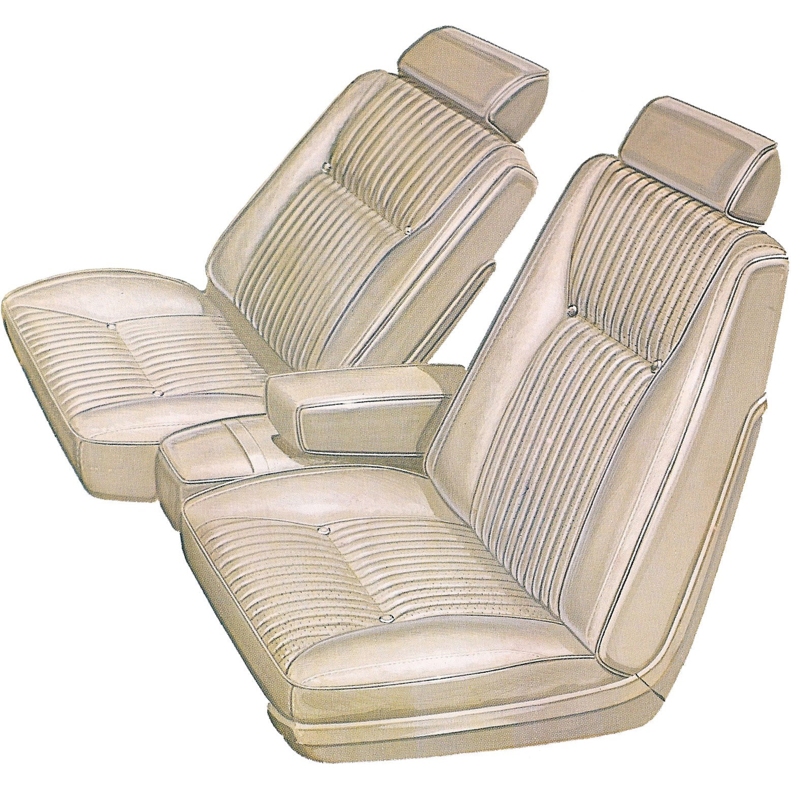 70 Chrysler 300/Newport Bkt Seat Uph - Srm Tan Cloth/Parch - Legendary ...